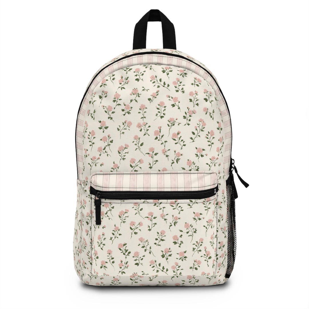 Vintage Rose Floral Backpack, Cottagecore Bookbag - Etsy