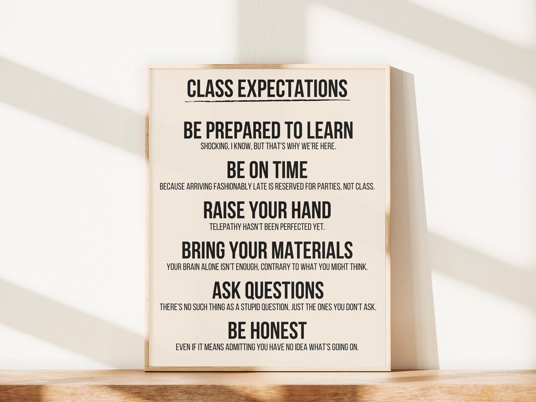 Printable Funny Classroom Decor Poster, Sarcastic Classroom ...