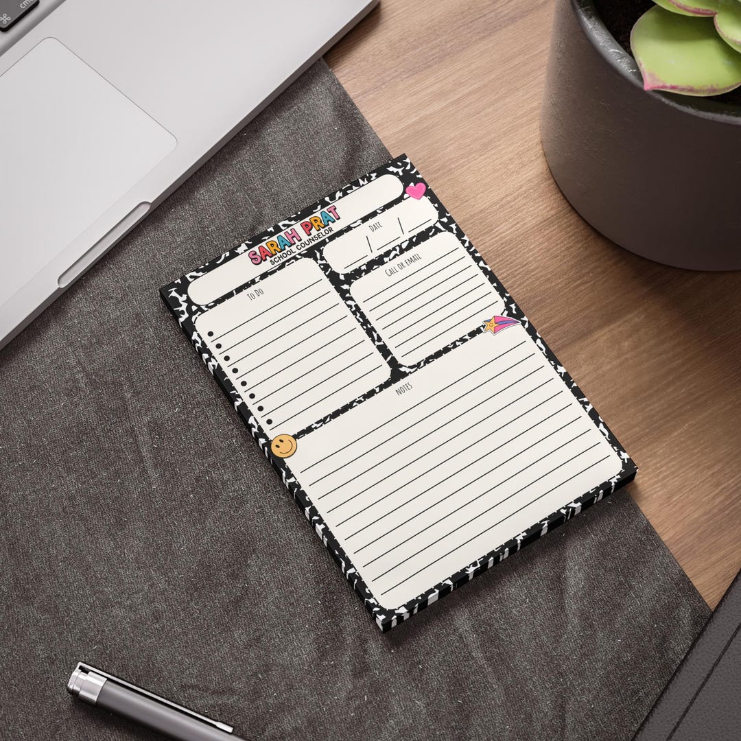 Personalized School Counselor Post-it® Notes, Retro Composition Book ...