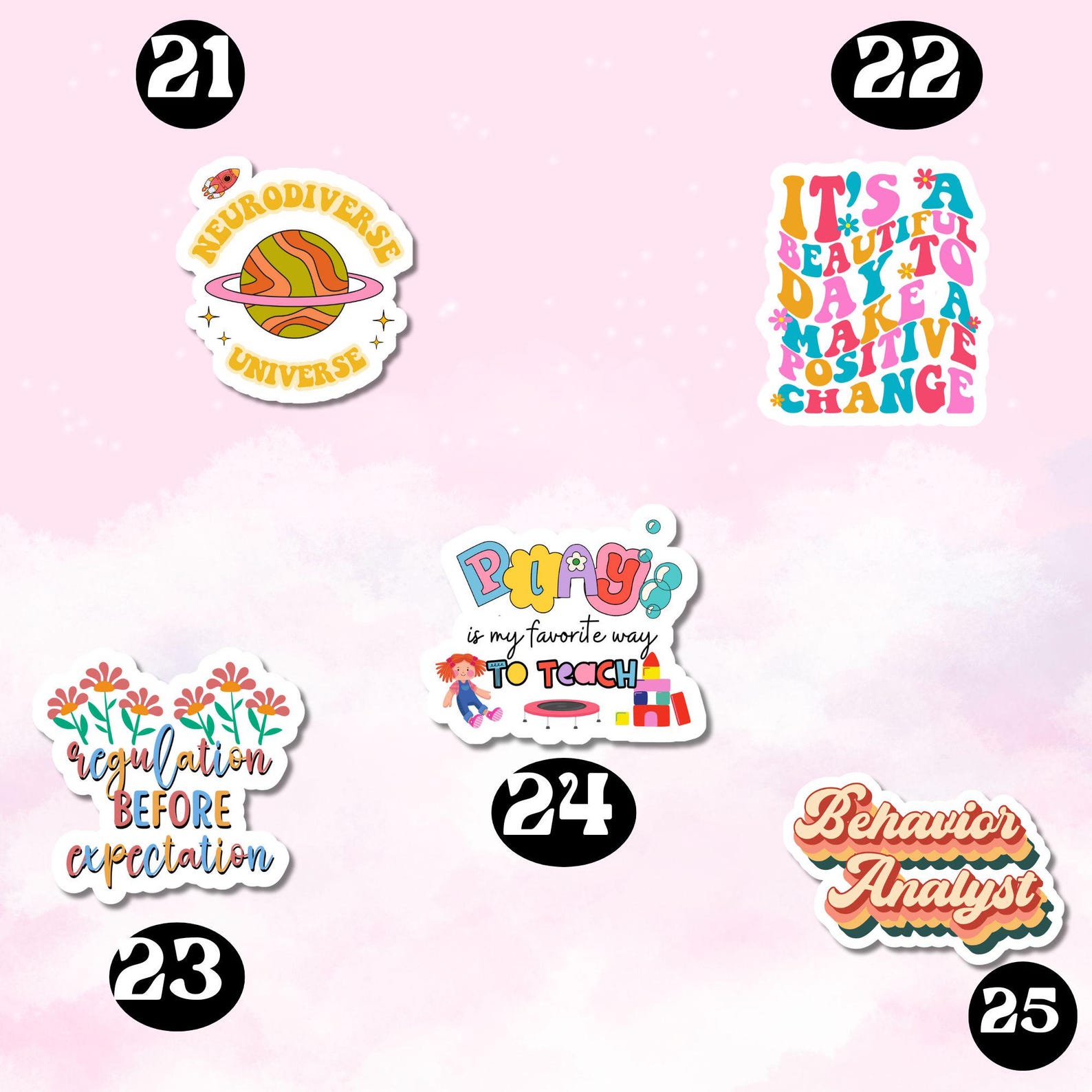 ABA Stickers, Behavior Analysis Sticker Bundle, Holographic Rbt Bcba ...