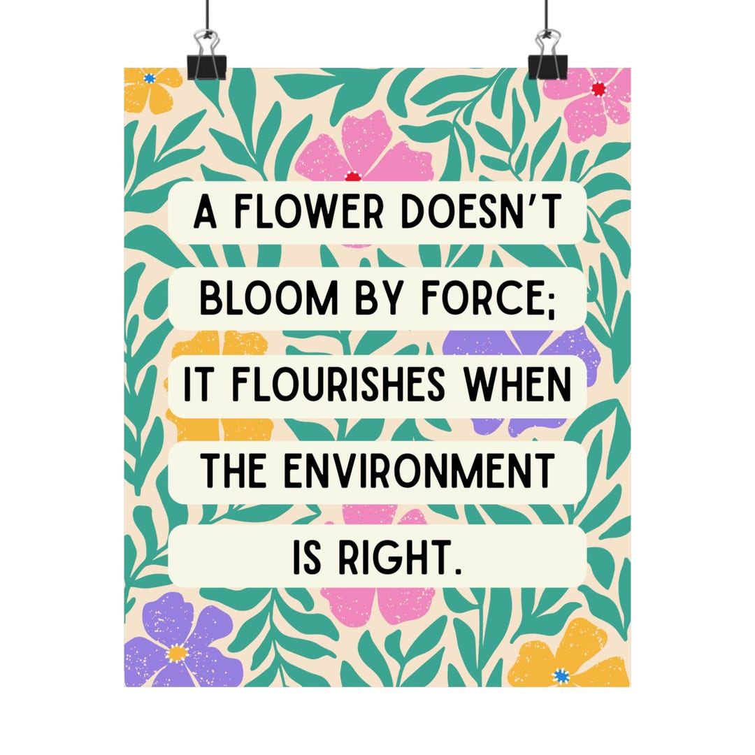 Floral Therapy Room Poster, Counseling Decor, Botanical Art Print - Etsy