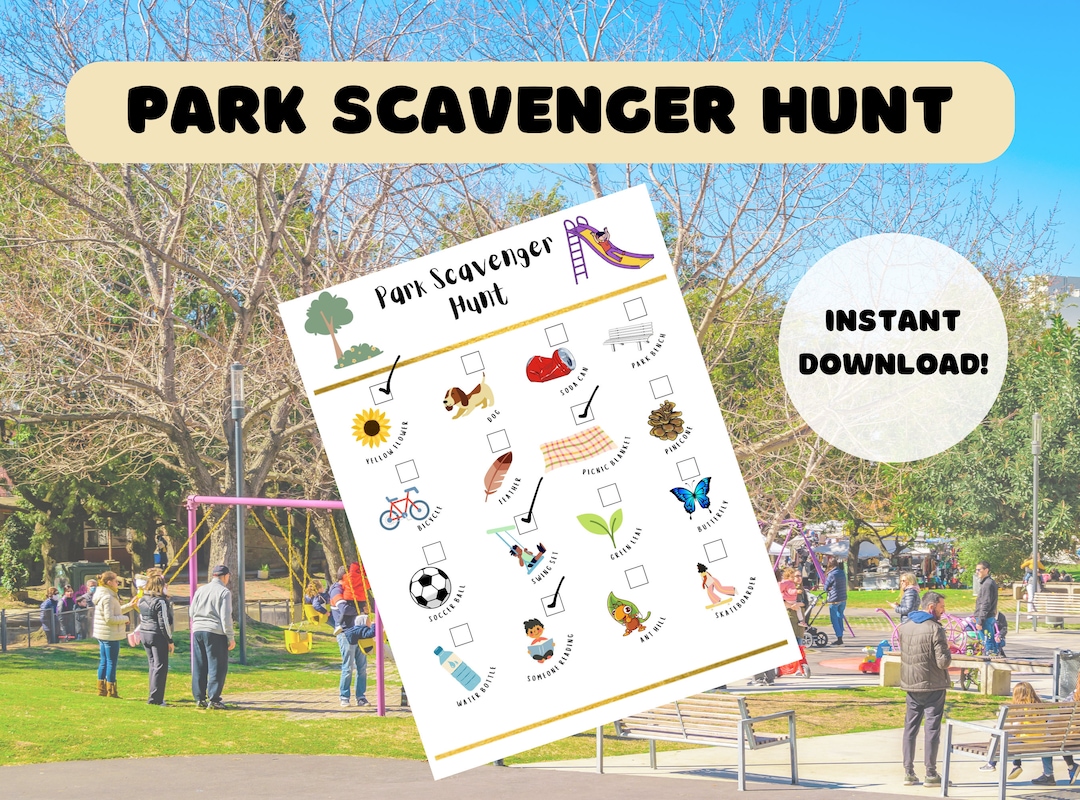 Park Scavenger Hunt, Kids Outdoor Activities, Printable Scavenger Hunt ...