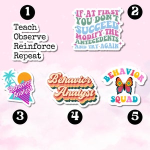 ABA Stickers, Behavior Analysis Sticker Bundle, Holographic Rbt Bcba ...