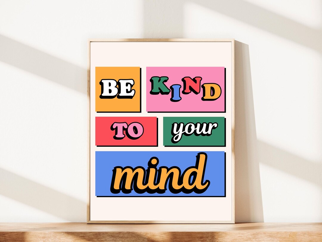 Be Kind to Your Mind Classroom & Therapy Office Poster | Mental Health ...