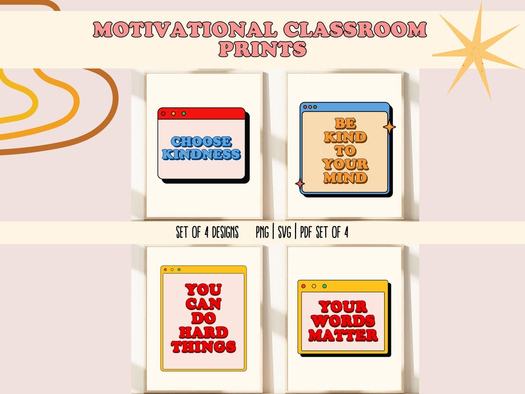 Printable Retro Classroom Decor Poster, Downloadable Motivational ...