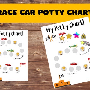 Potty Training Chart Printable, Race Car Toilet Training Token Board ...