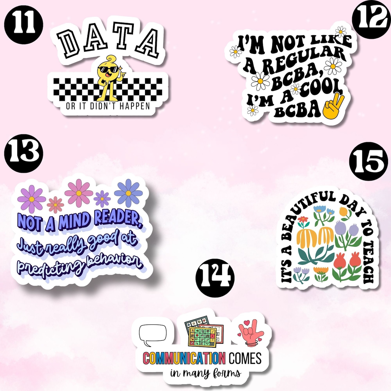 ABA Stickers, Behavior Analysis Sticker Bundle, Holographic Rbt Bcba ...