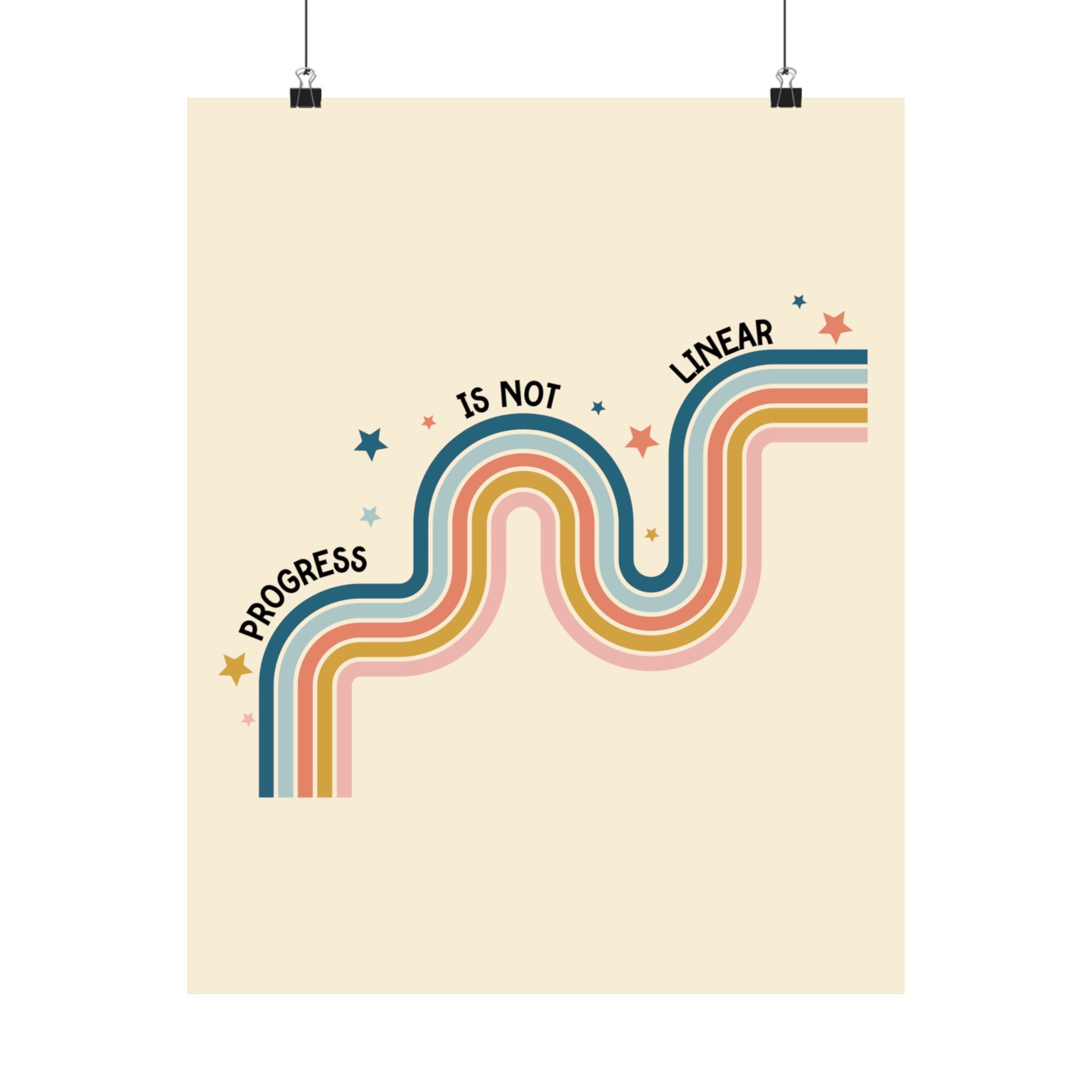 Aba Clinic Decor, Progress is Not Linear, Therapist Wall Art, ABA ...
