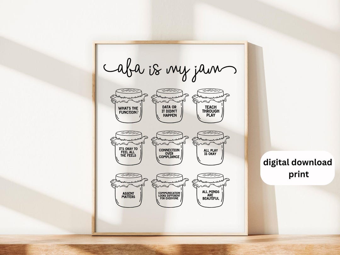 Printable ABA Therapy Poster, ABA is My Jam, Bcba Office Decor, Aba ...