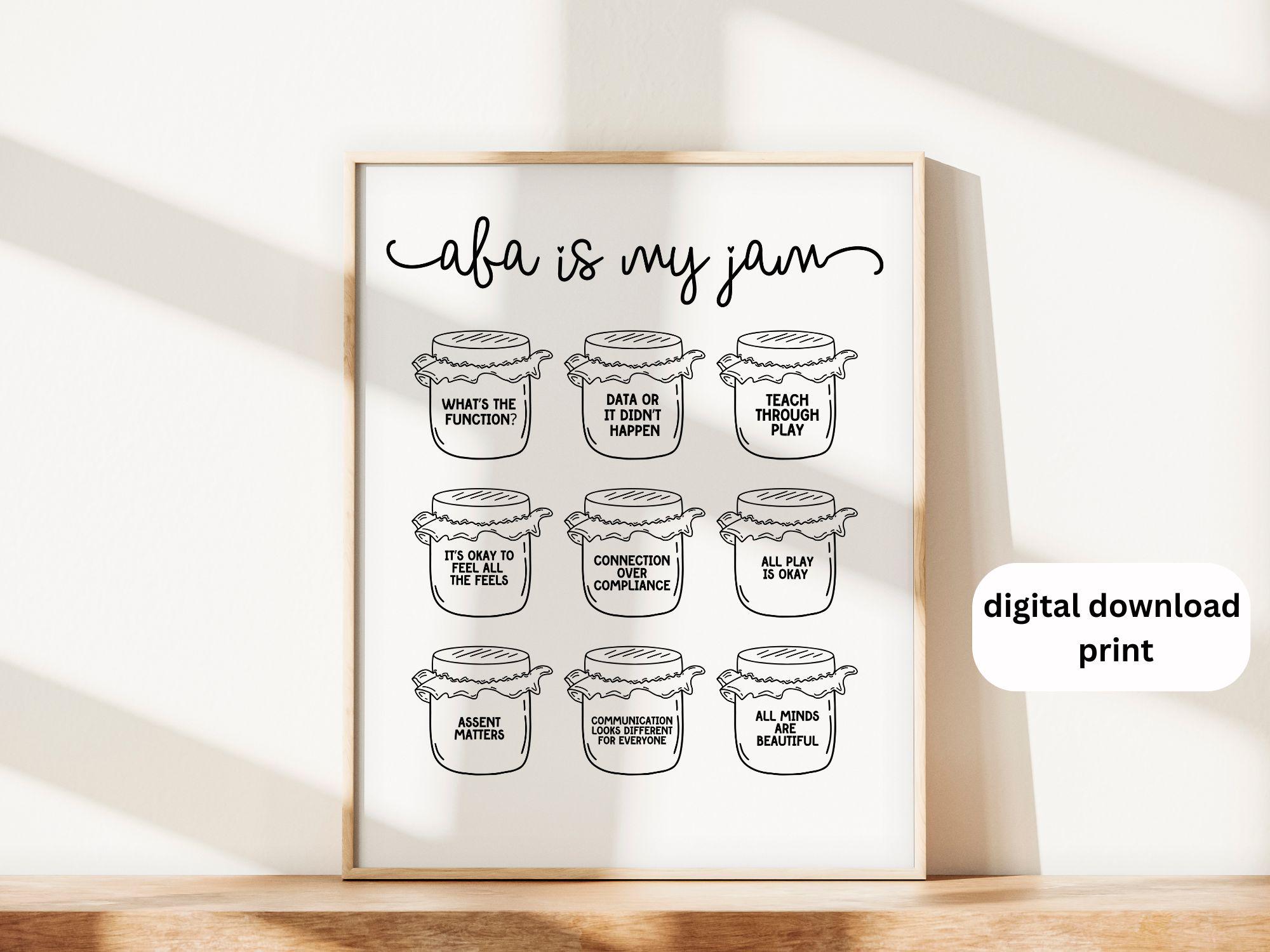 ABA is My Jam Poster, BCBA Office Decor (digital Download) - Etsy