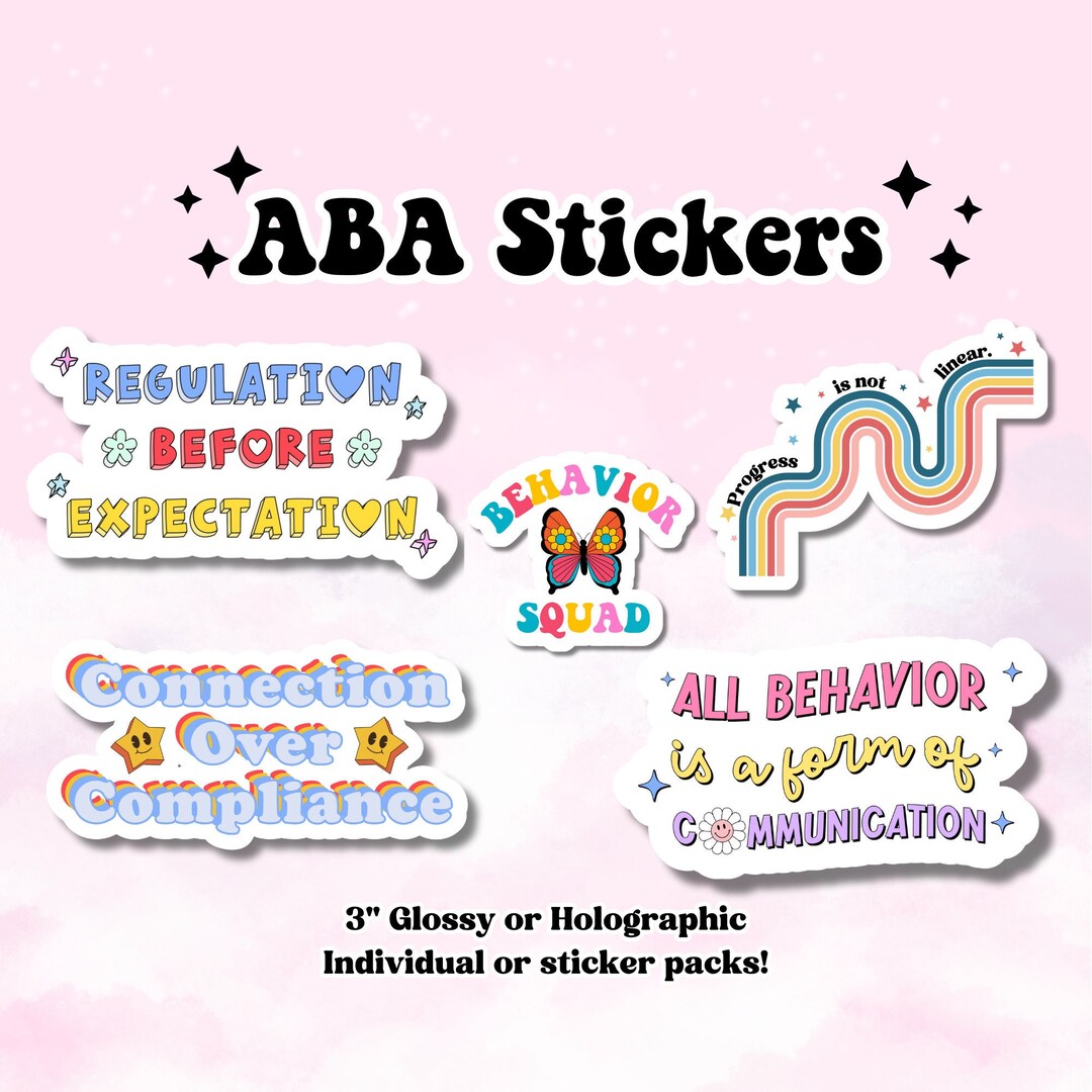 ABA Stickers, Behavior Analysis Sticker Bundle, Holographic Rbt Bcba ...