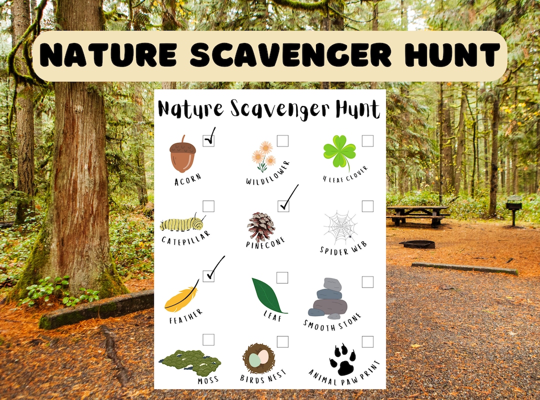 Outdoor Scavenger Hunt, Kids Camping Activities, Printable Nature ...