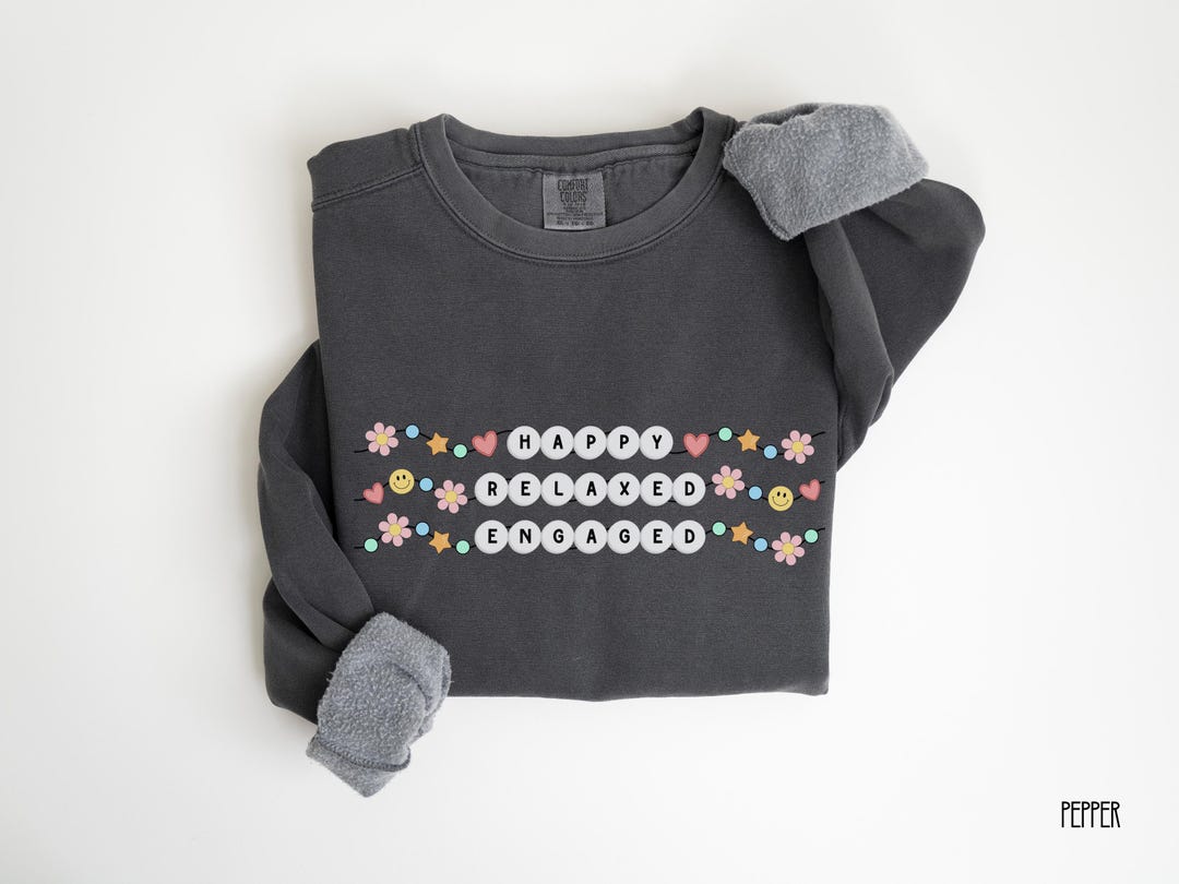 Happy Relaxed Engaged Sweatshirt, Comfort Colors ABA Therapist Crewneck ...