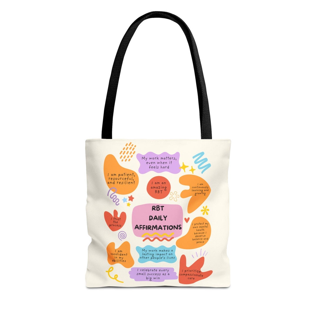 RBT Daily Affirmations Aba Therapy Tote Bag, Gift for Behavior Tech ...