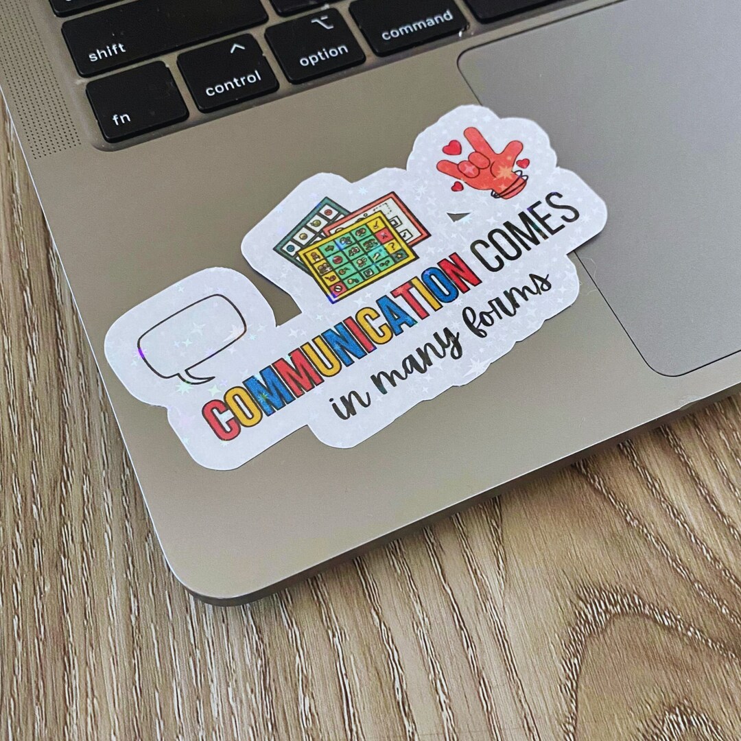 Speech Therapy Sticker, Communication Comes in Many Forms, Holographic ...