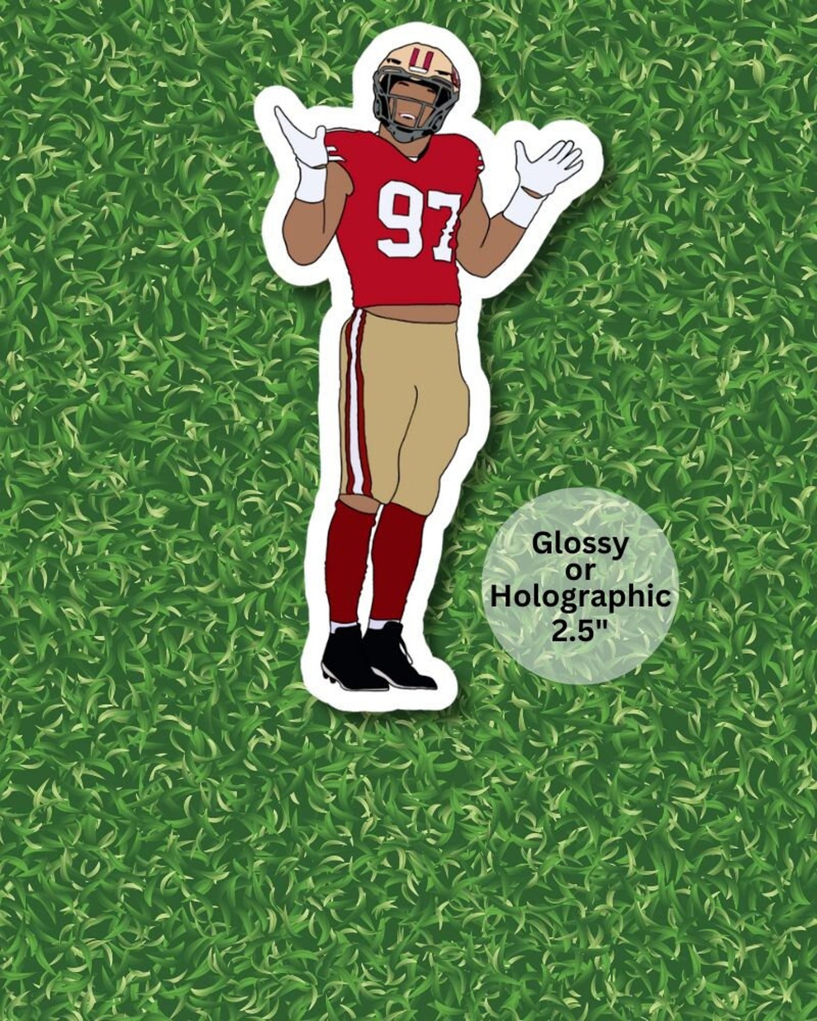 Nick Bosa Sticker, Glossy SF Football Stickers, San Francisco ...