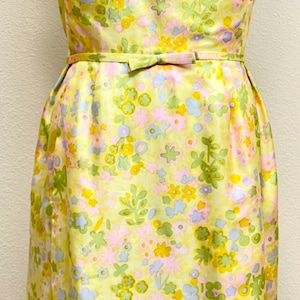 Vintage 1960s Ben Barrack Silk Dress, 60s Mod Watercolor Floral Print ...