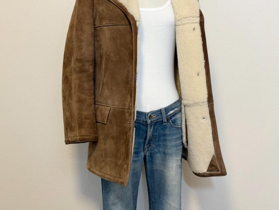 Vintage 70s Real Shearling Coat, 1970s Julian Vard Ta… - Gem
