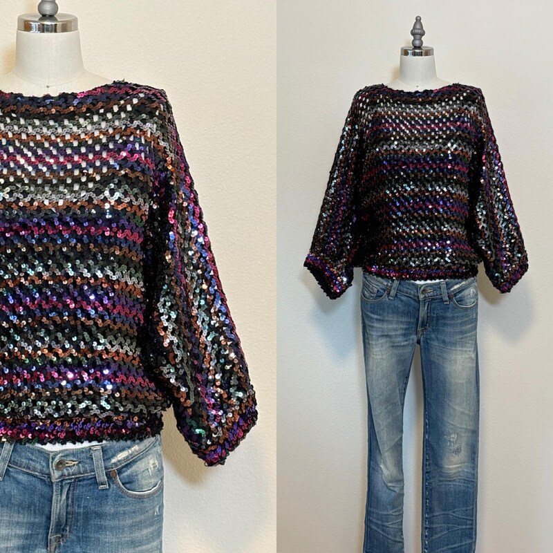 Rainbow Sequin Top - Etsy