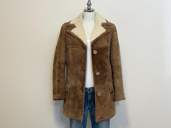 Vintage 70s Real Shearling Coat, 1970s Julian Vard Ta… - Gem
