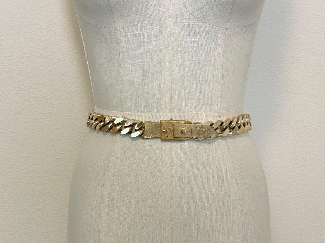 Vintage 1970s Gold Chain Belt, 70s Heavy Gold Link Chain Belt - Etsy