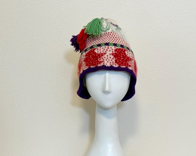 Vintage 80s Ski Hat, 1980s Murray Merkley Wool Fair Isle Ski Cap ...