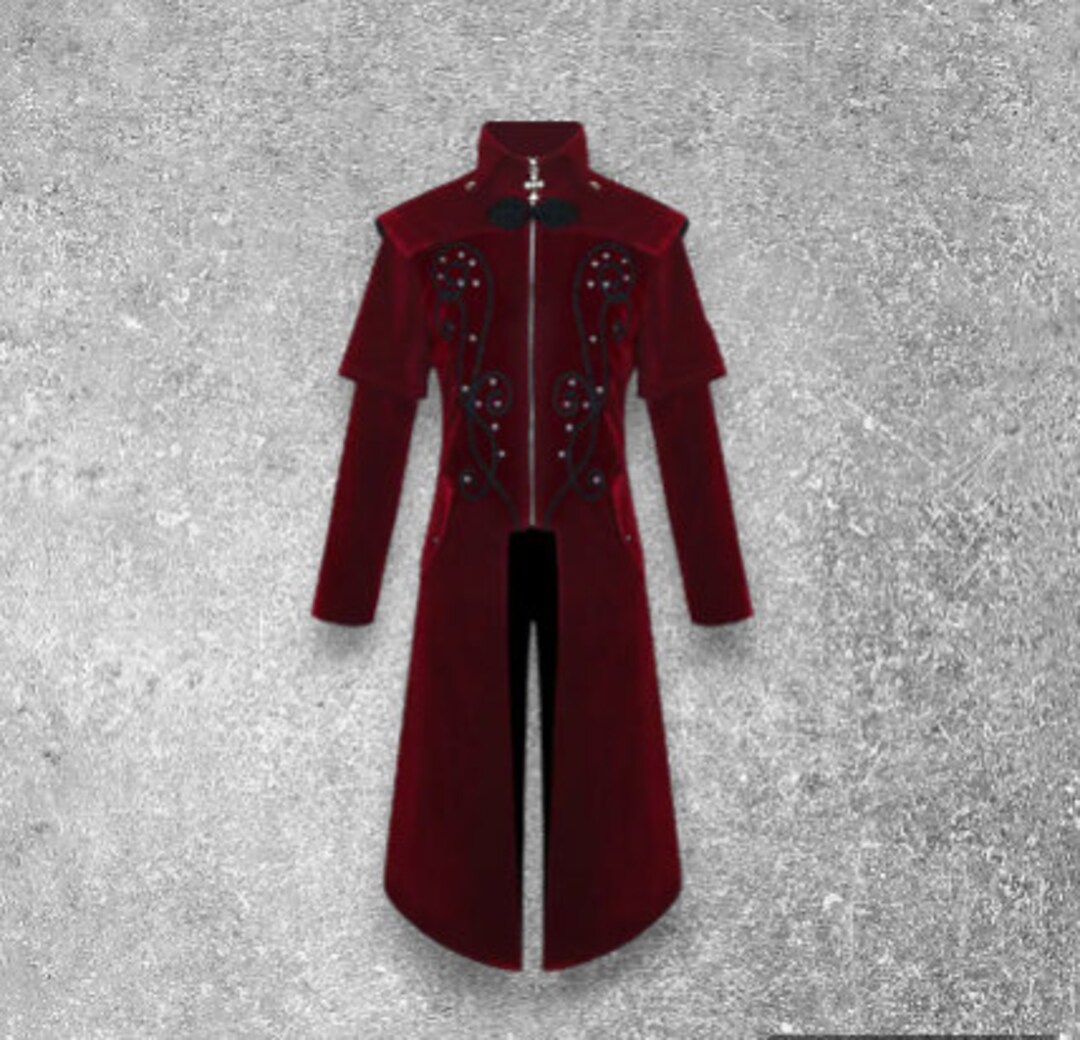 Steampunk Gothic Men's Red Castle Vampire Cosplay Coat - Etsy
