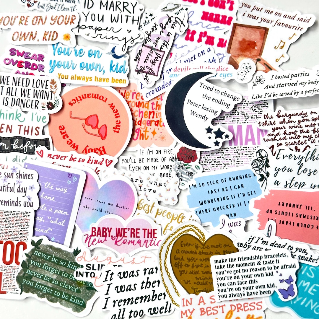 50 Positive Quotes Vinyl Stickers , Cute Aesthetic Sticker Pack ...