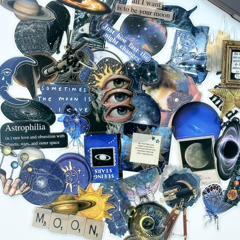 Moon Star Galaxy Planet Celstial Sticker Pack Cute Aesthetic I Laptop ...