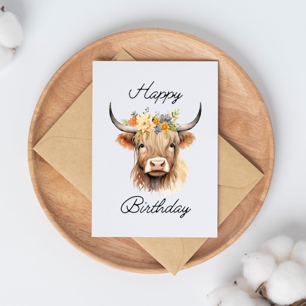 Cow Greeting Card - Etsy