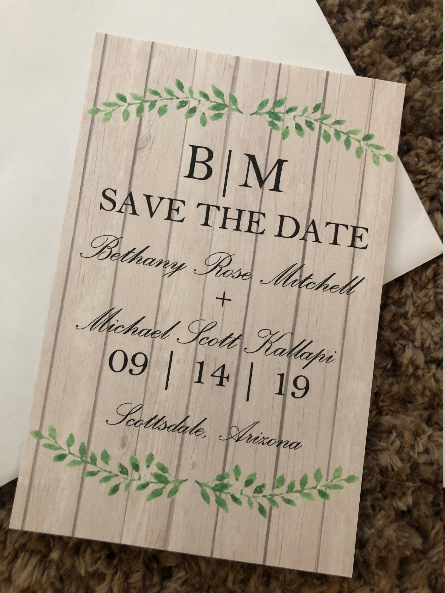 Wedding Table Cards Rustic Greens | Etsy