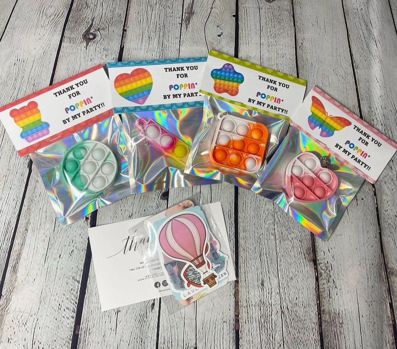 Fidget Favor Bags Pop It Favor Bag Tags Fidget Birthday - Etsy