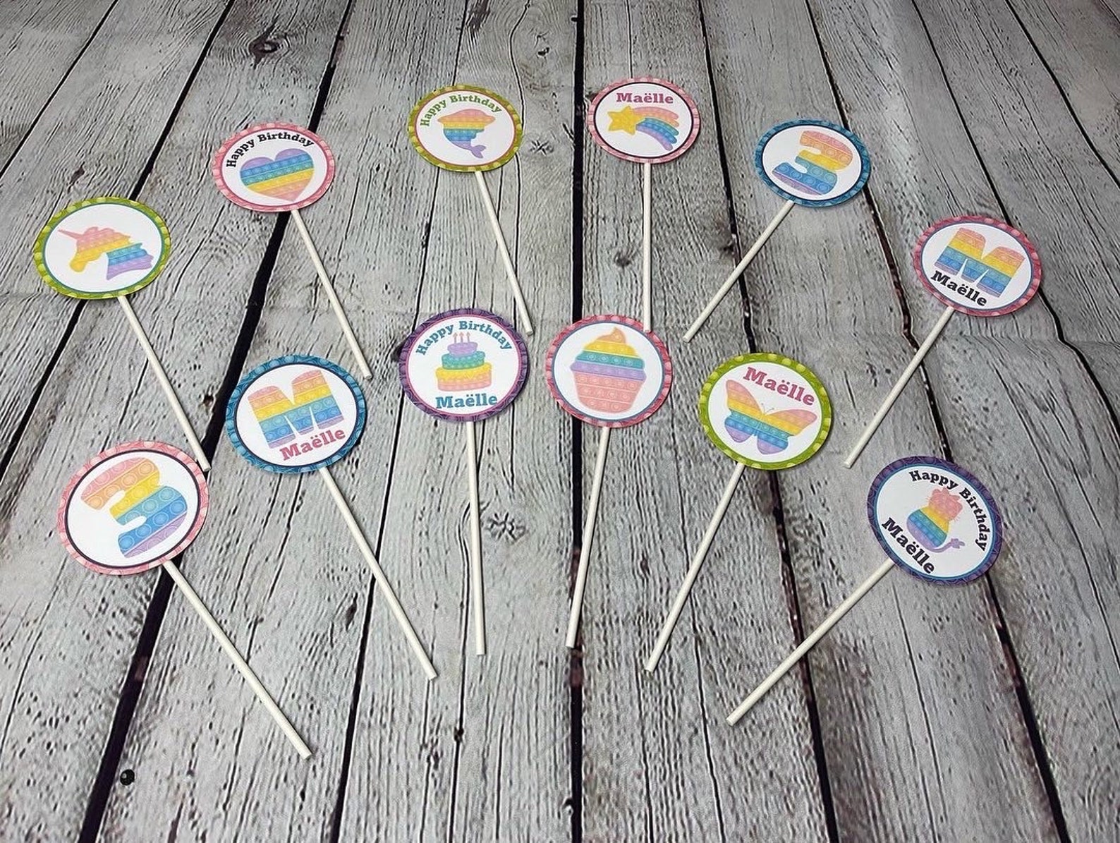 Fidget Cupcake Toppers Fidget Cupcake Toppers Fidget - Etsy