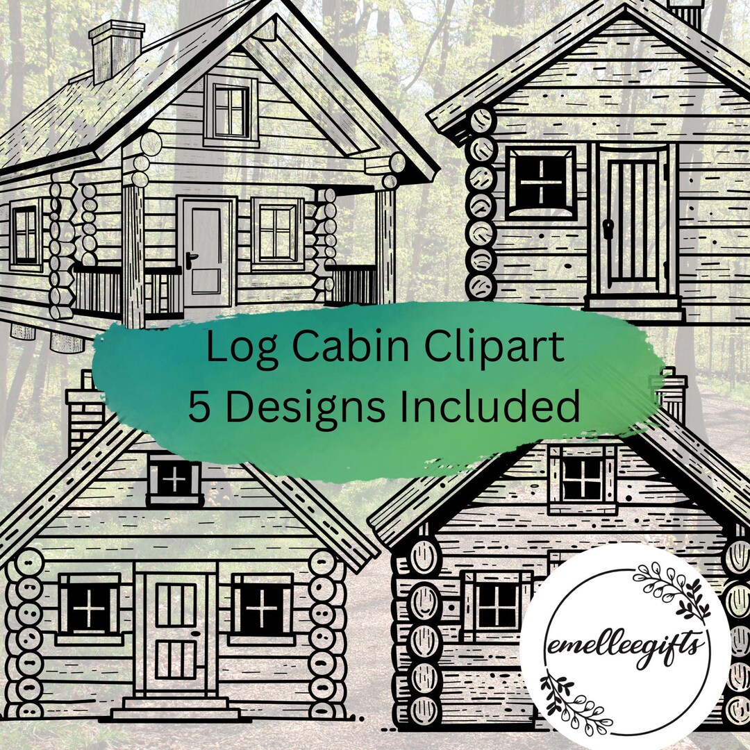 Log Cabin Graphics ~ DIY Clipart ~ Log Cabin Clipart ~ DIY Graphics ...