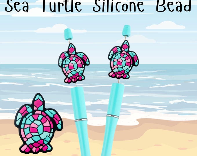 Silicone Turtle Bead ~ Focal Bead for Pens ~ Sea Turtle Pen Bead ...
