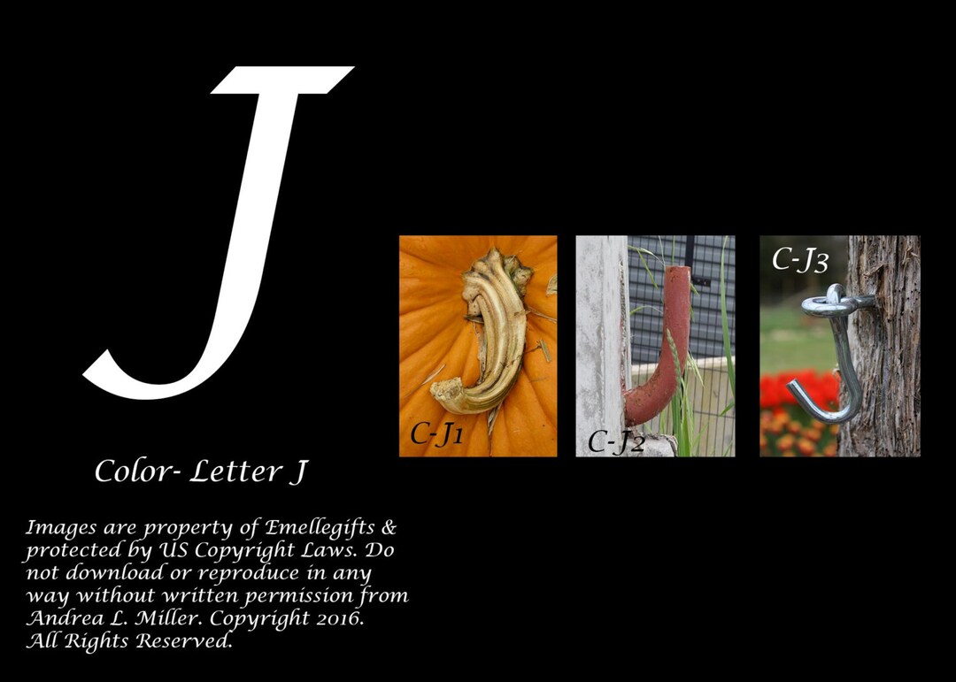 Alphabet Letter J Art Photography 4x6 color Digital Print 3 Letter ...