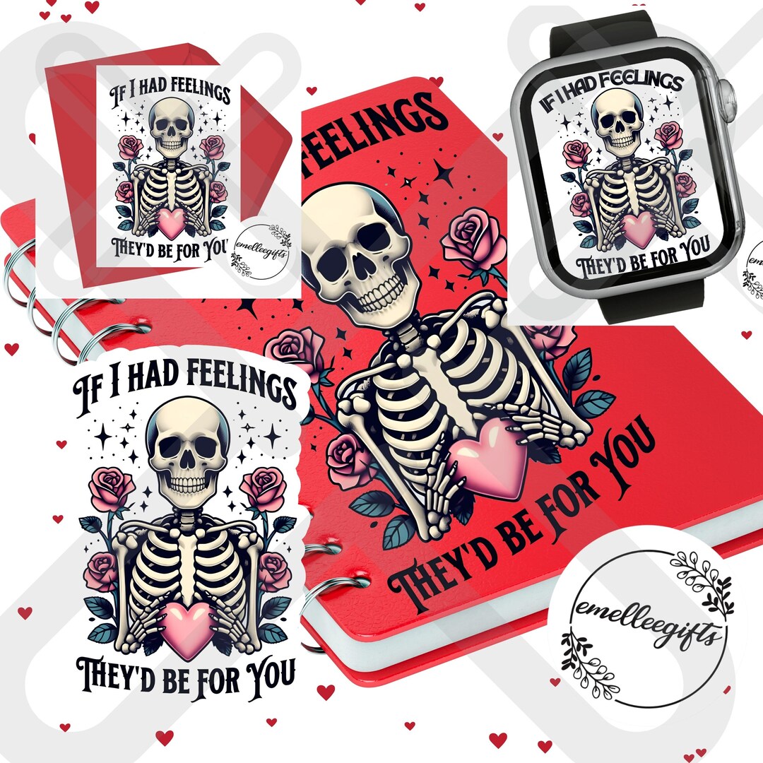 Skeleton Clipart ~ Skull Feelings Graphic ~ Skeleton Heart Graphic ...
