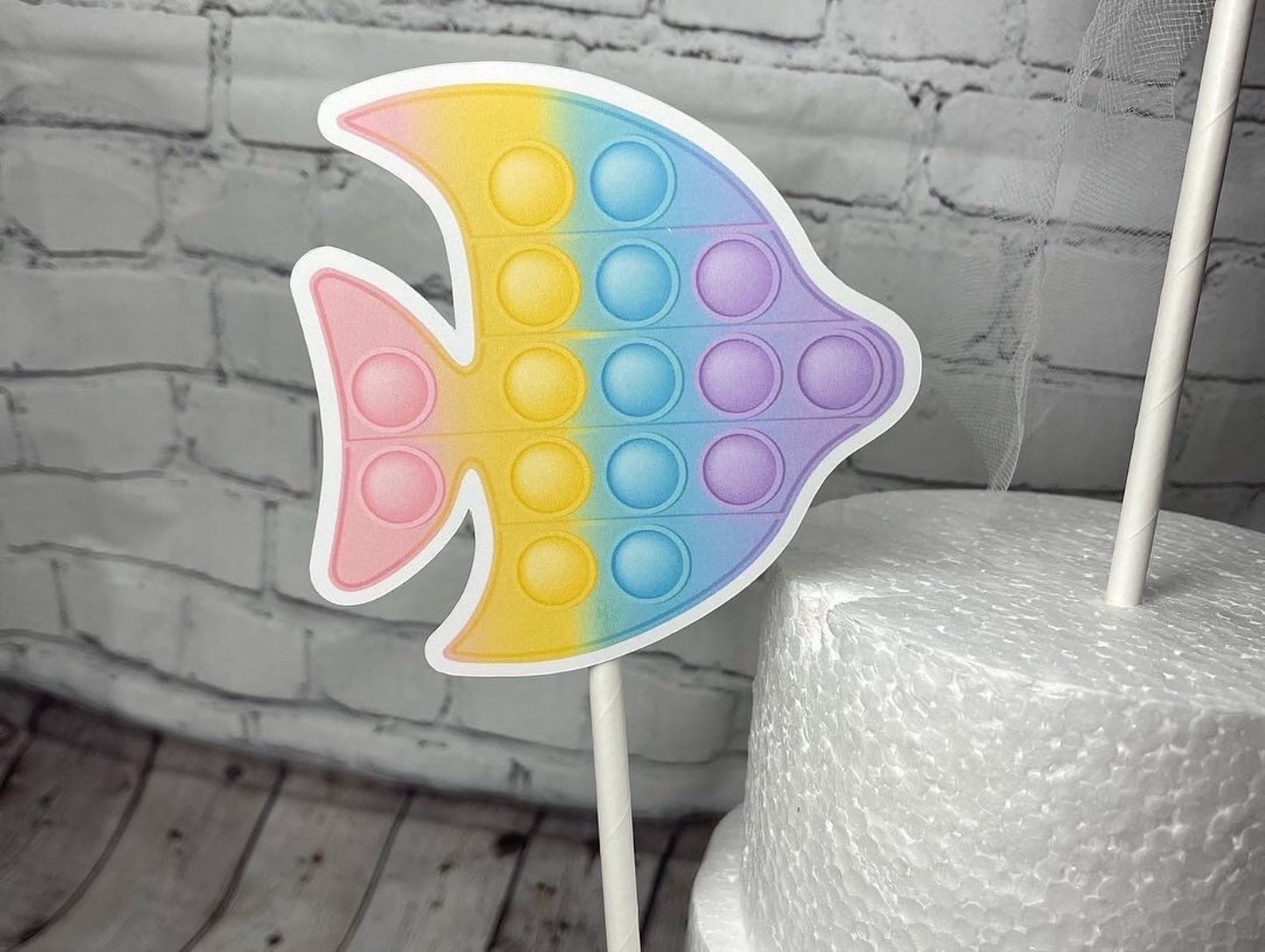 Pastel Pop It Cake Topper Fidget Cake Topper Pop It - Etsy