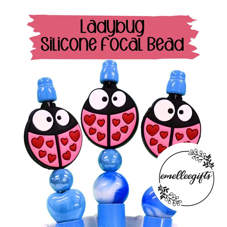 Ladybug Silicone Bead ~ Focal Animal Bead ~ Pen Beads - Etsy