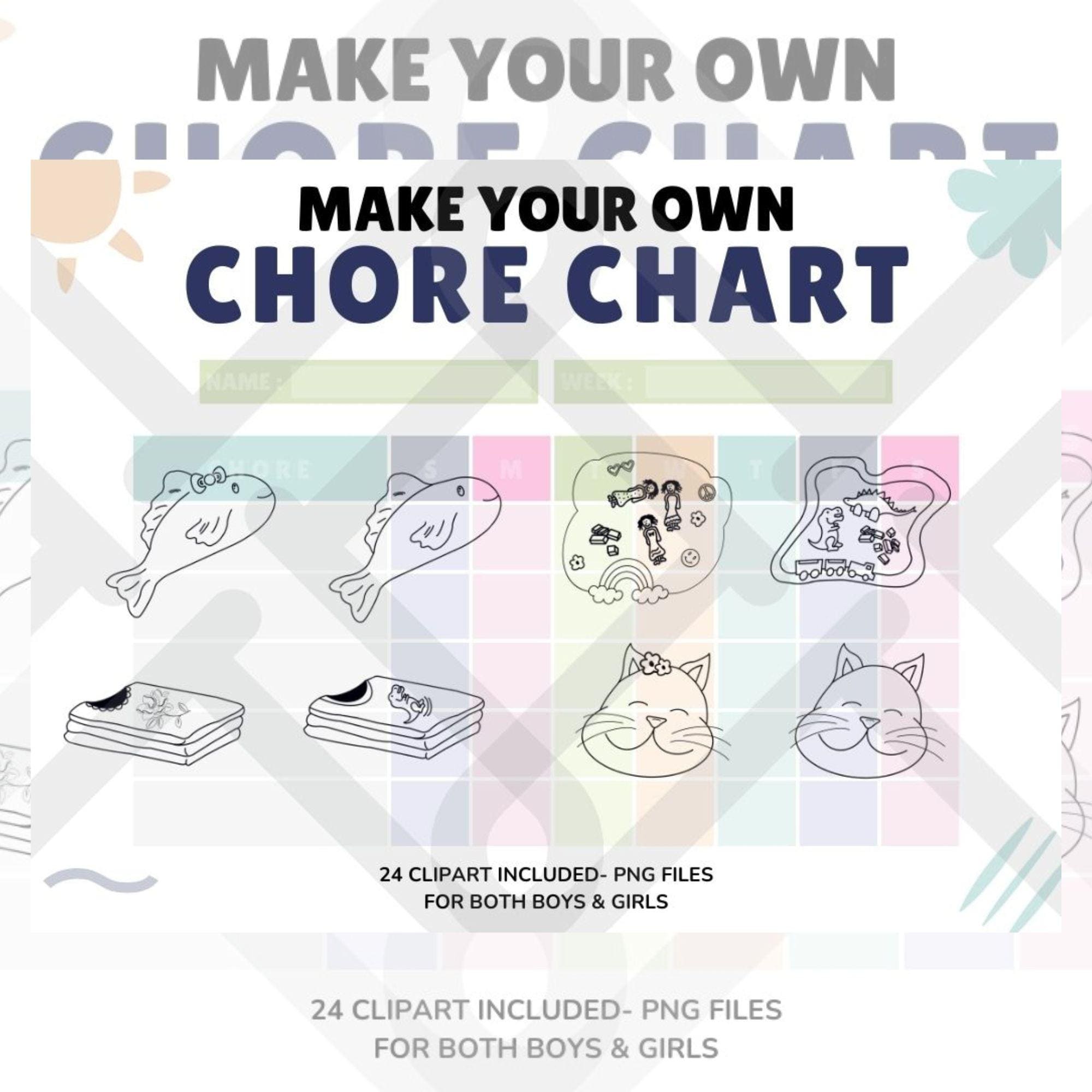 Chore Clipart ~ Make Your Own Chore Chart ~ DIY Chore Chart ~ Chore ...
