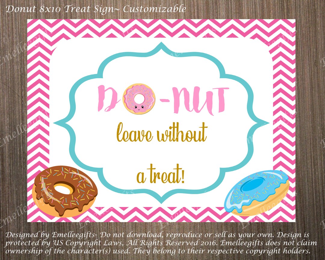 Donut Treat Sign Treat Sign Personnalisable - Etsy France