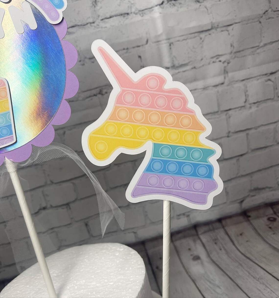 Pastel Pop It Cake Topper Fidget Cake Topper Pop It - Etsy