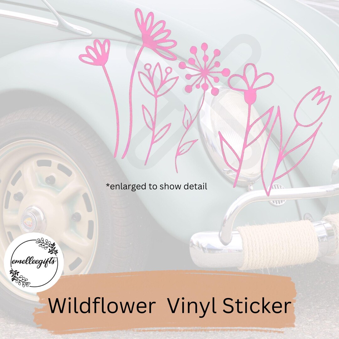 Wildflowers Decal ~ Wildflower Sticker ~ Vinyl Sticker Decal ~ Flower ...