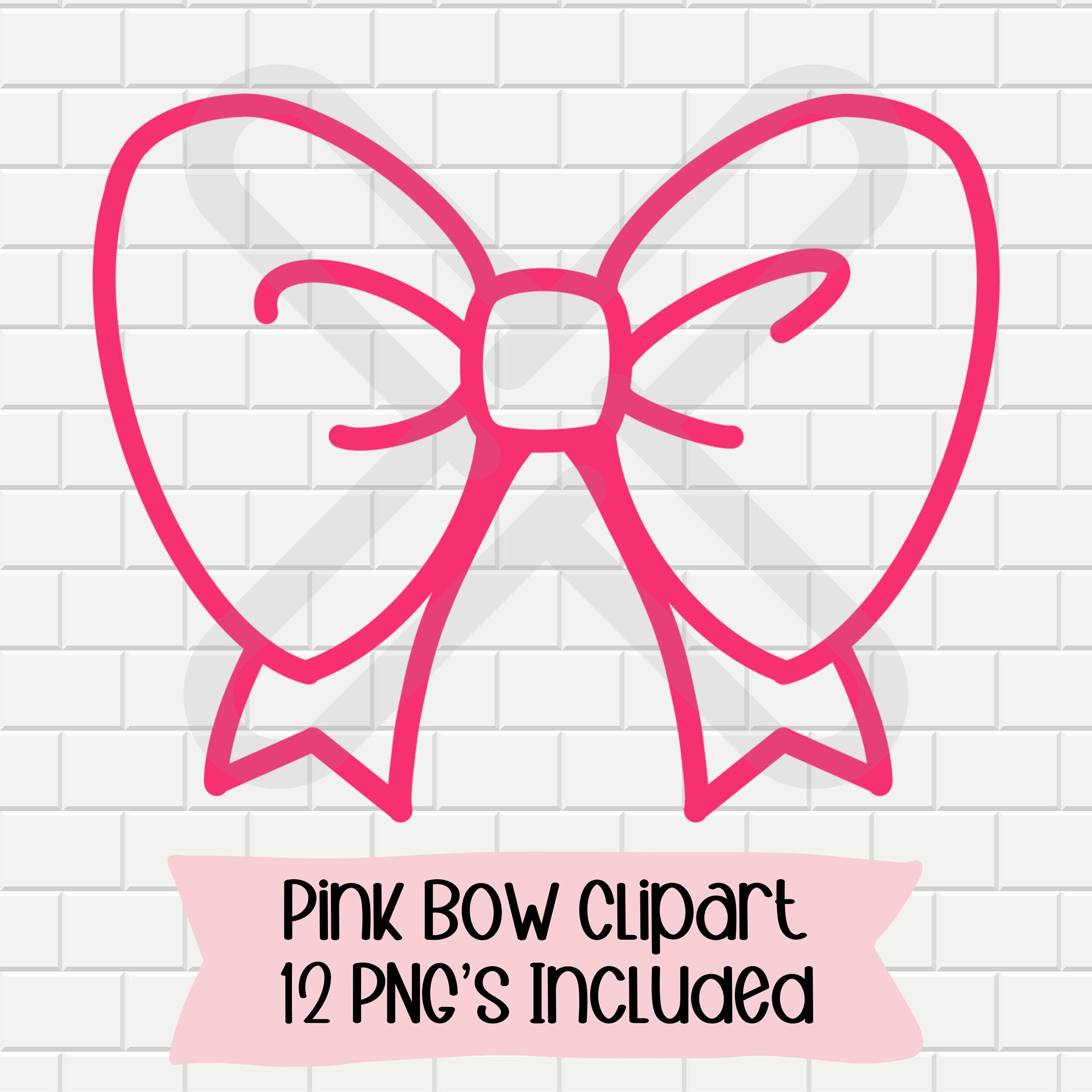 Pink Bow Clipart ~ Bow Birthday ~ Pink Bow Clipart Set ~ Girls Bow ...