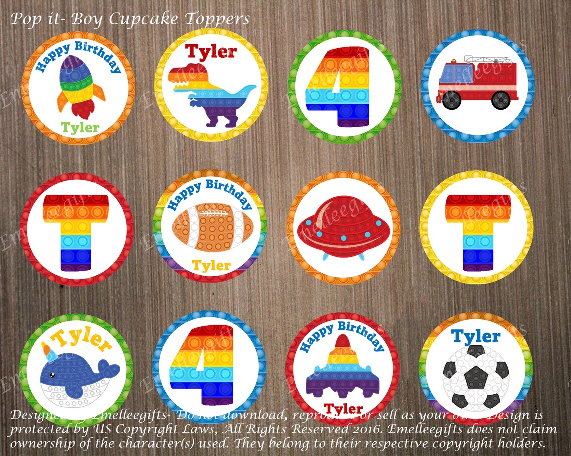 Fidget Cupcake Toppers Fidget Cupcake Toppers Fidget - Etsy