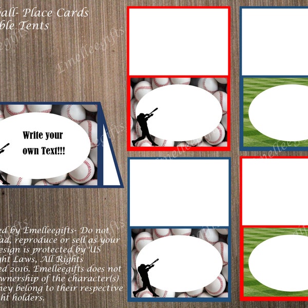 Baseball Place Card - Etsy