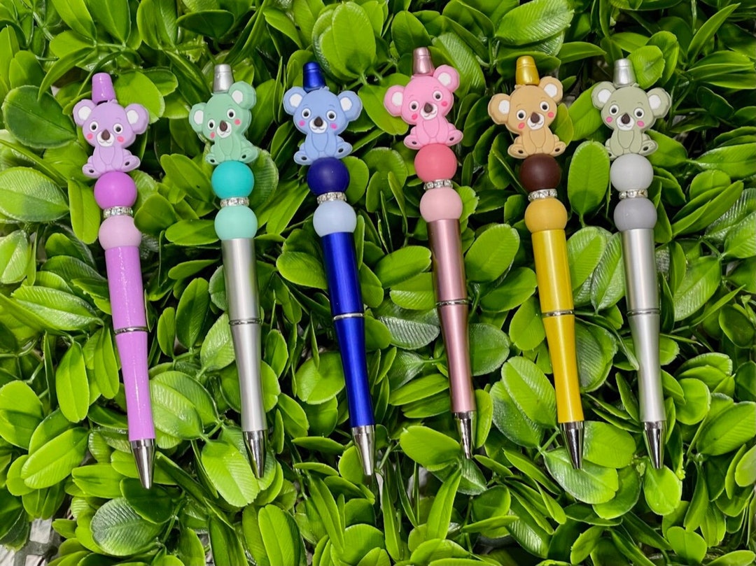 Koala Bear Silicone Pen ~ Silicone Beaded Pens ~ Koala Silicone Sparkle ...