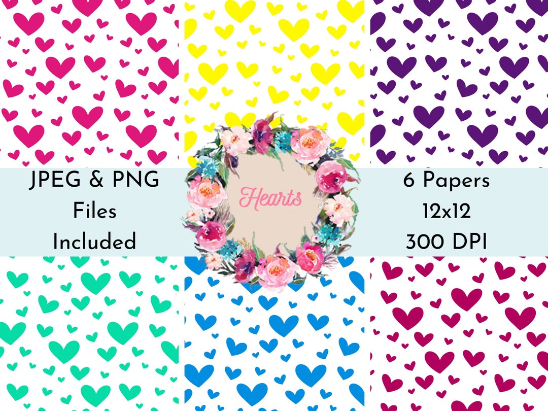Heart Paper Pack ~ Digital Paper Background ~ Digital Wallpaper ...