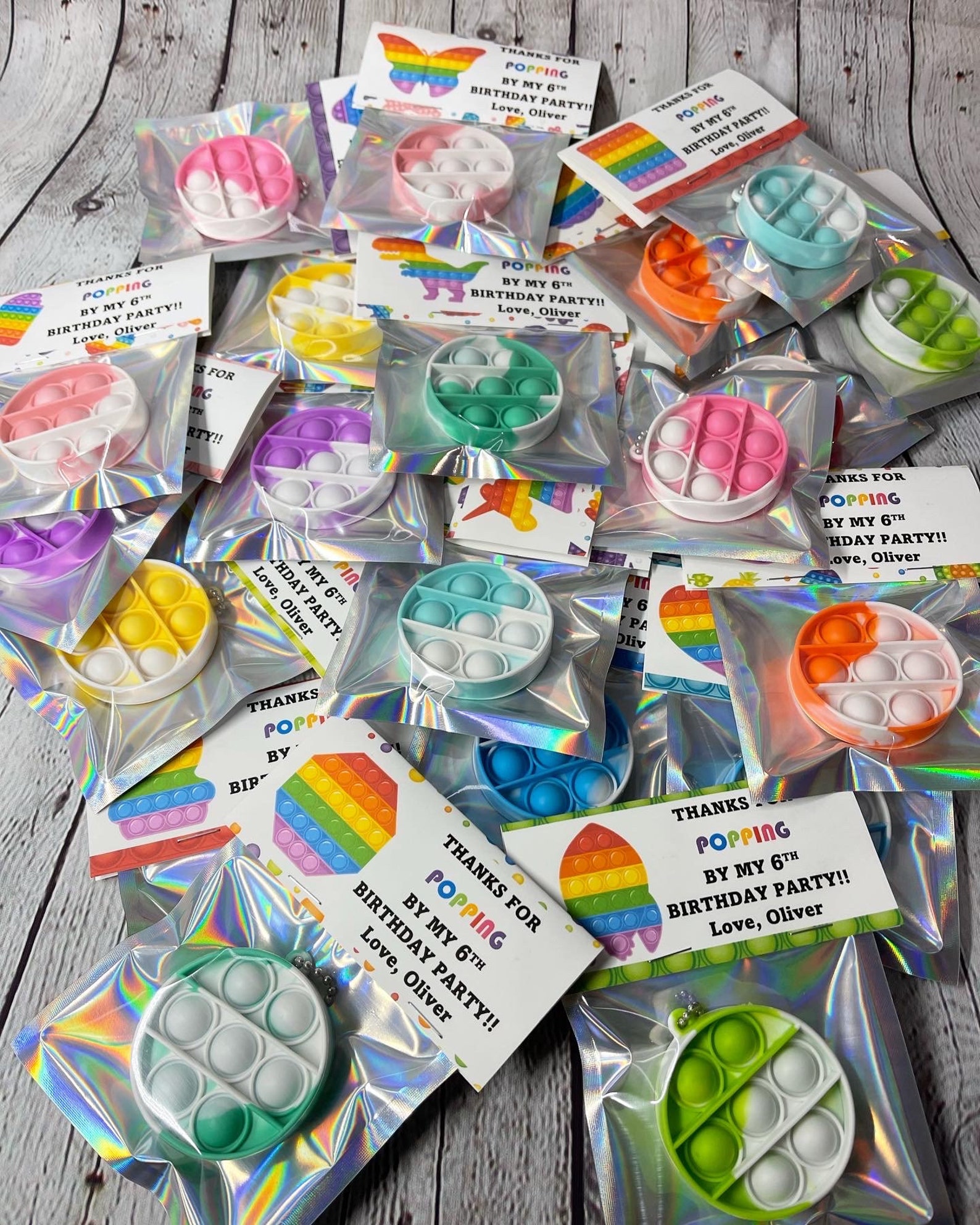Fidget Favor Bags Pop It Favor Bag Tags Fidget Birthday - Etsy