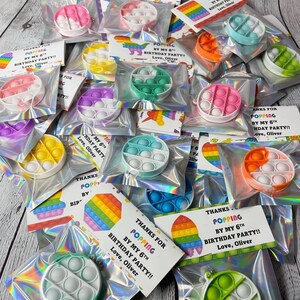 Fidget Favor Bags ~ Pop It Favor Bag Tags ~ Fidget Birthday Favor Bag ...